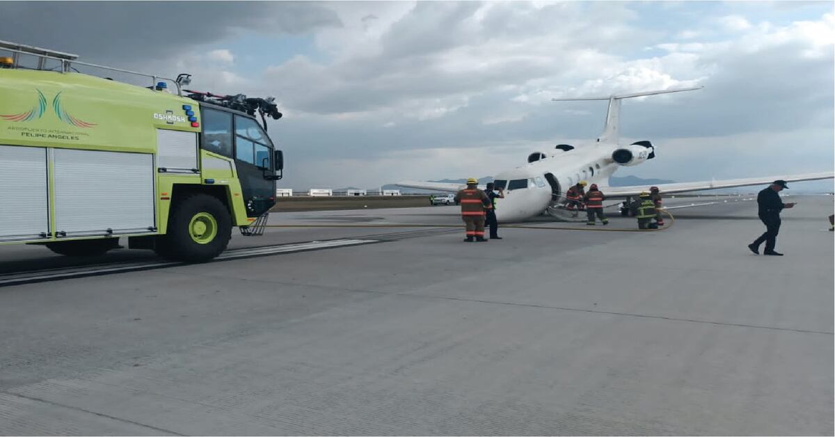 Avión de la FGR aterriza de emergencia en el AIFA; venía de Nuevo León (VIDEO)