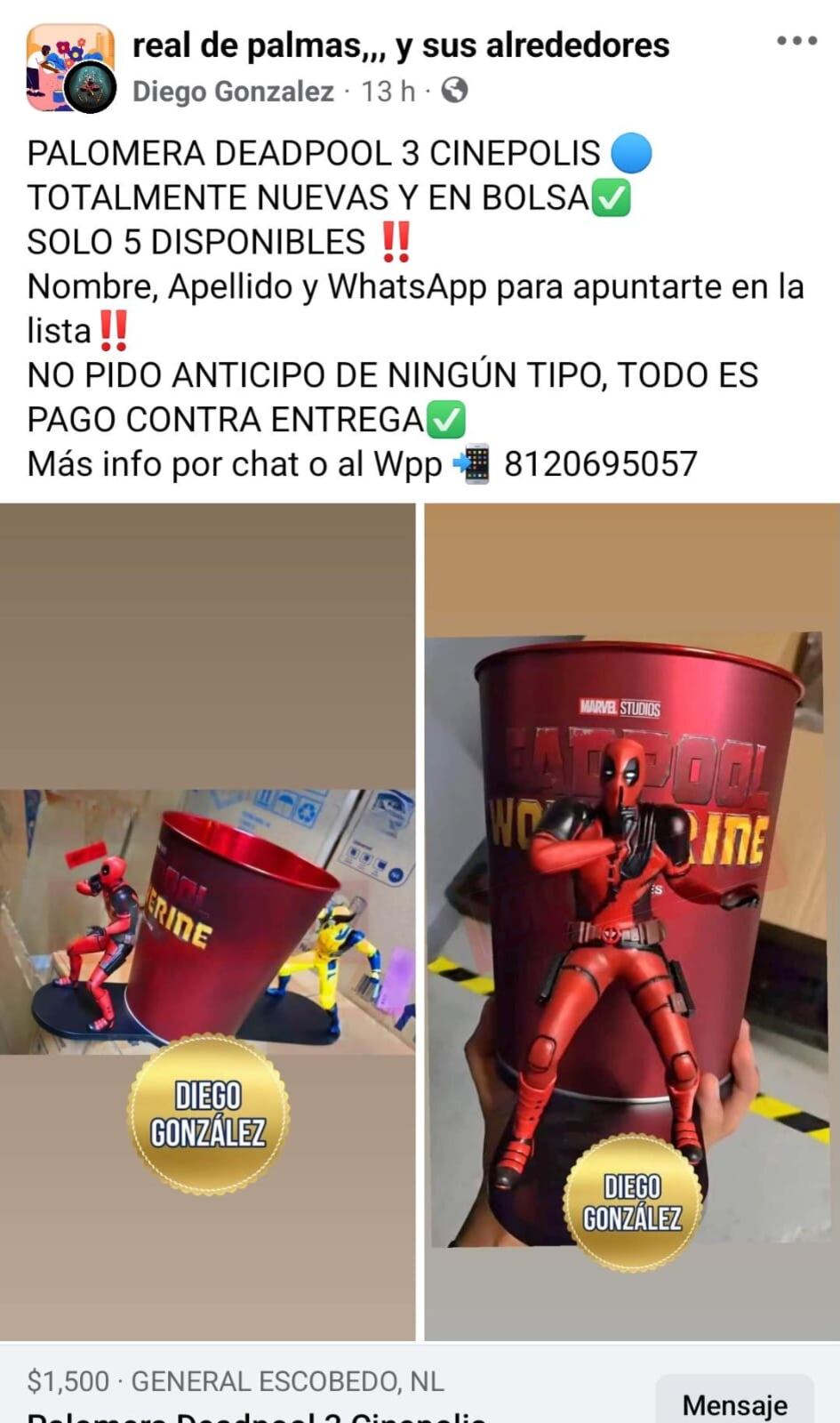 La palomera de Cinépolis y llavero coleccionable de Deadpool y ... La palomera de Cinépolis y llavero coleccionable de Deadpool y ...